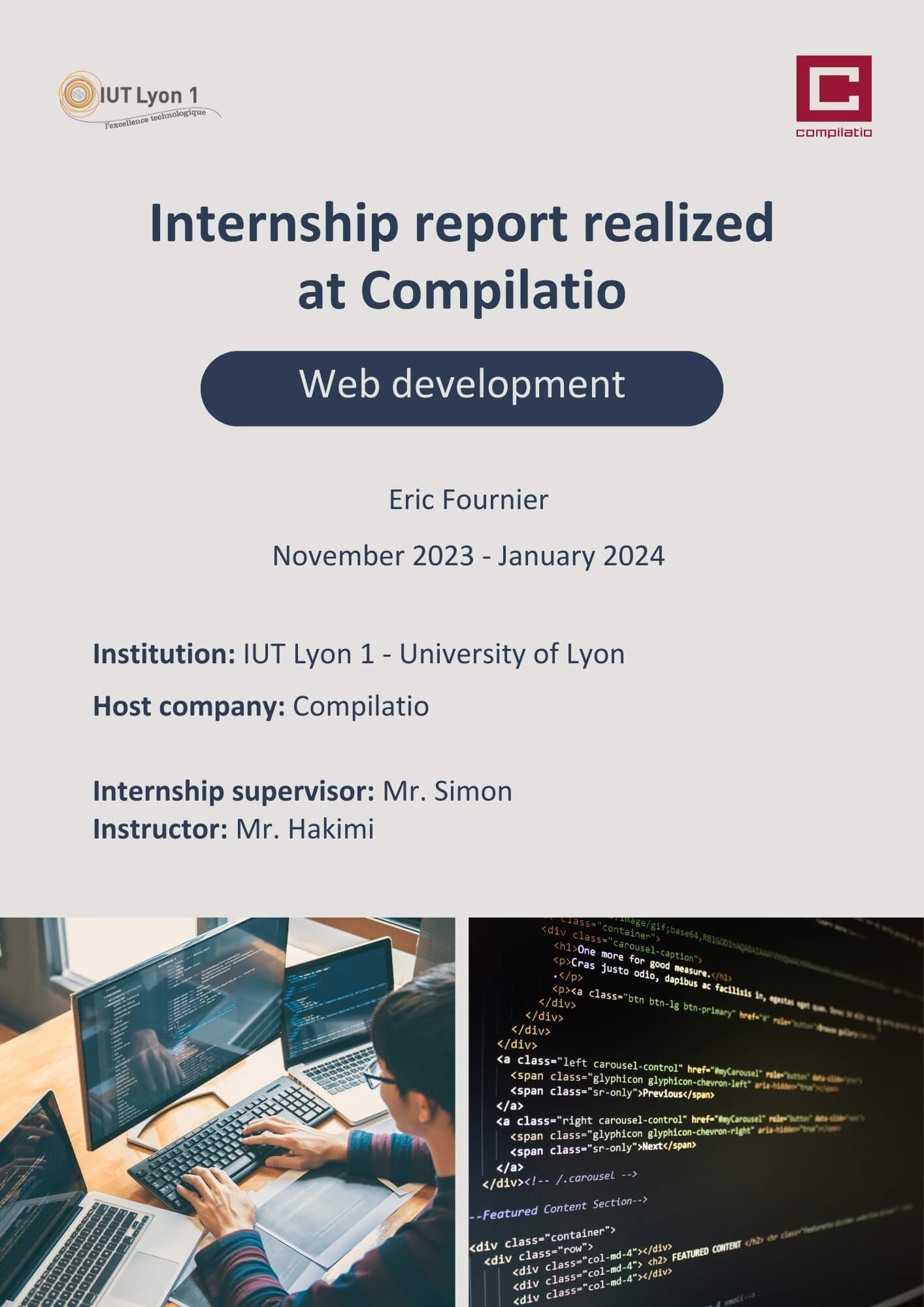 Internship Report Cover Page | Front Page & Cover Examples
